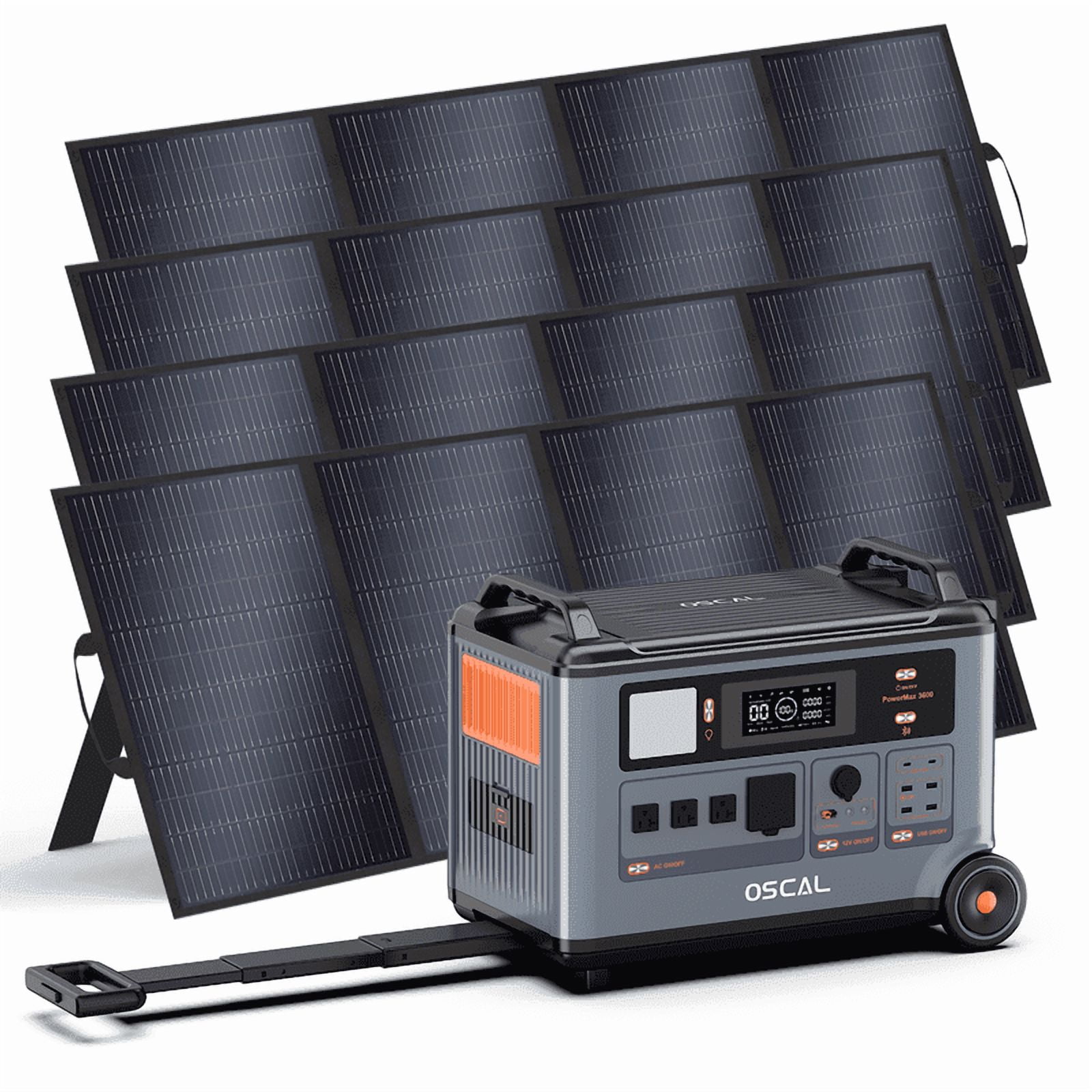 OSCAL PowerMax 3600 Solar Generator, 3600Wh Power Station with 4x400W ...