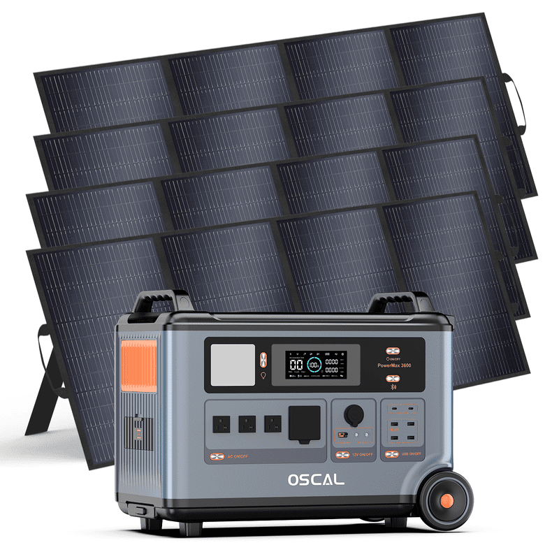 OSCAL PowerMax 3600W Power Station & Solar Generator, 3600Wh LiFePO4 ...