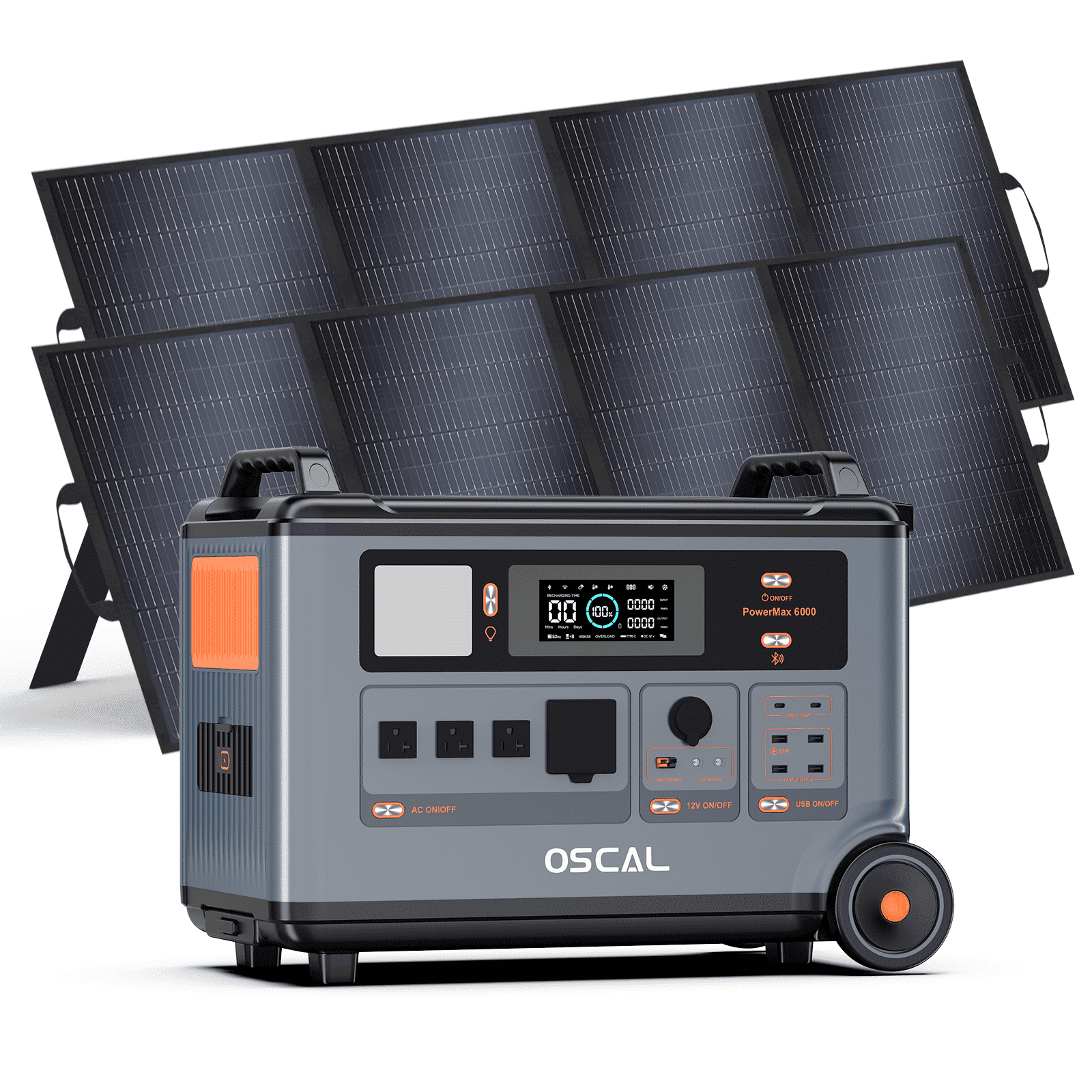 OSCAL PowerMax 6000 Solar Generator 3600Wh with 2×400W Solar Panels ...