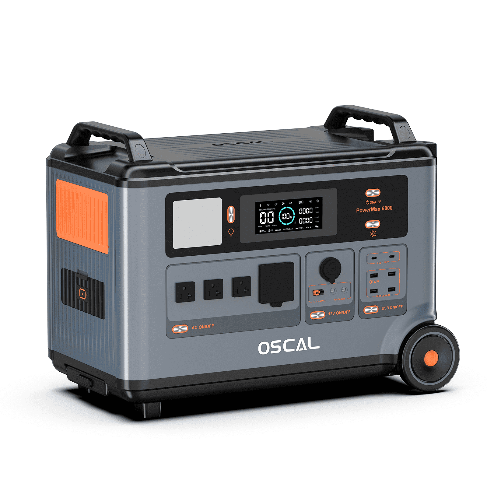 OSCAL PowerMax 6000 Solar Generator, 3600Wh LiFePO4 Power Station ...