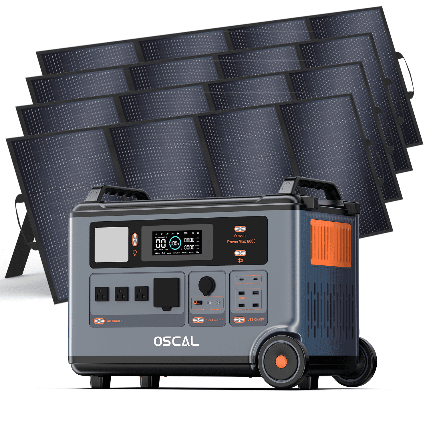 OSCAL PowerMax 6000 Solar Generator 3600Wh with 4x400W Panels, 6000W ...