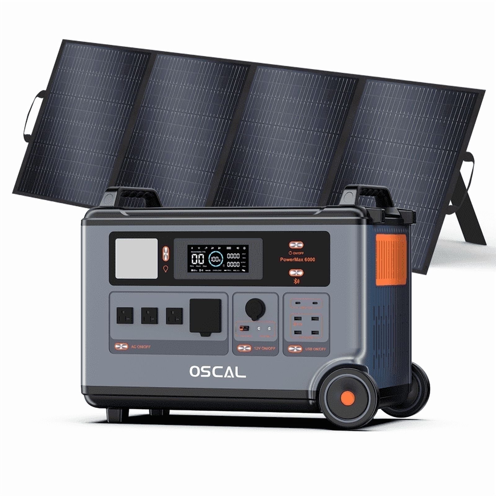 OSCAL PowerMax 6000 Solar Generator with 400W Panel, 3600Wh 6000W Power ...