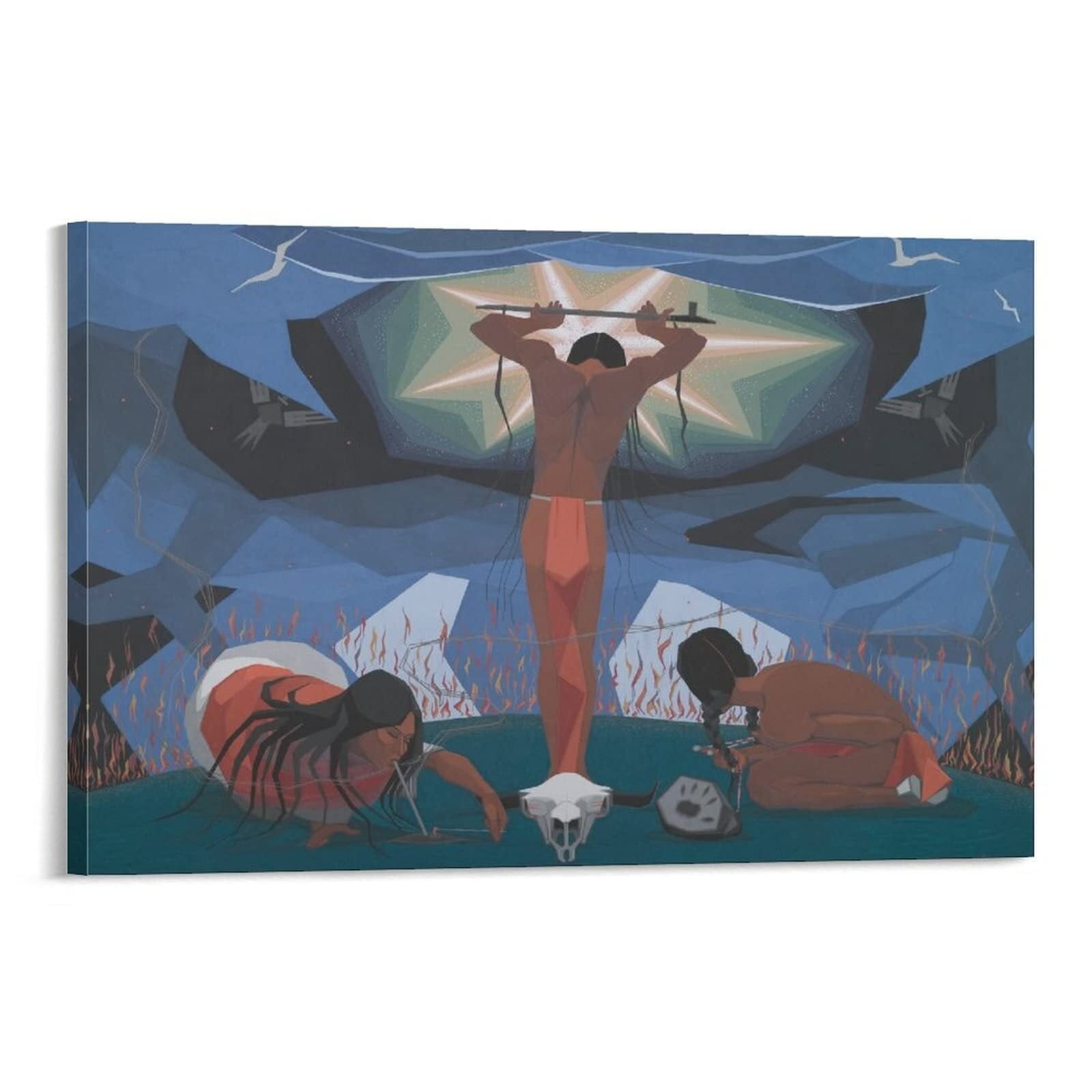 OSCAR HOWE CALLING ON WAKAN TANKA Art Hanging Picture Wall Art Picture ...