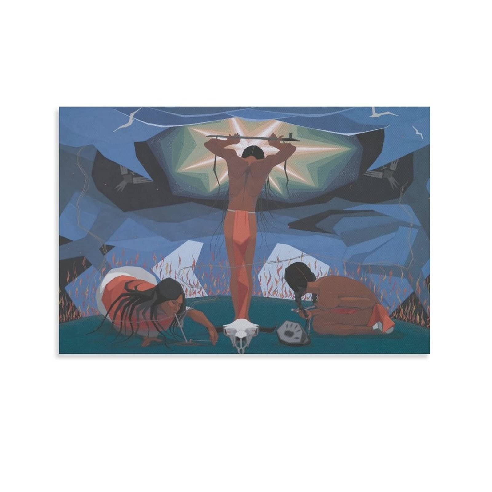 OSCAR HOWE CALLING ON WAKAN TANKA Art Hanging Picture Wall Art Picture ...