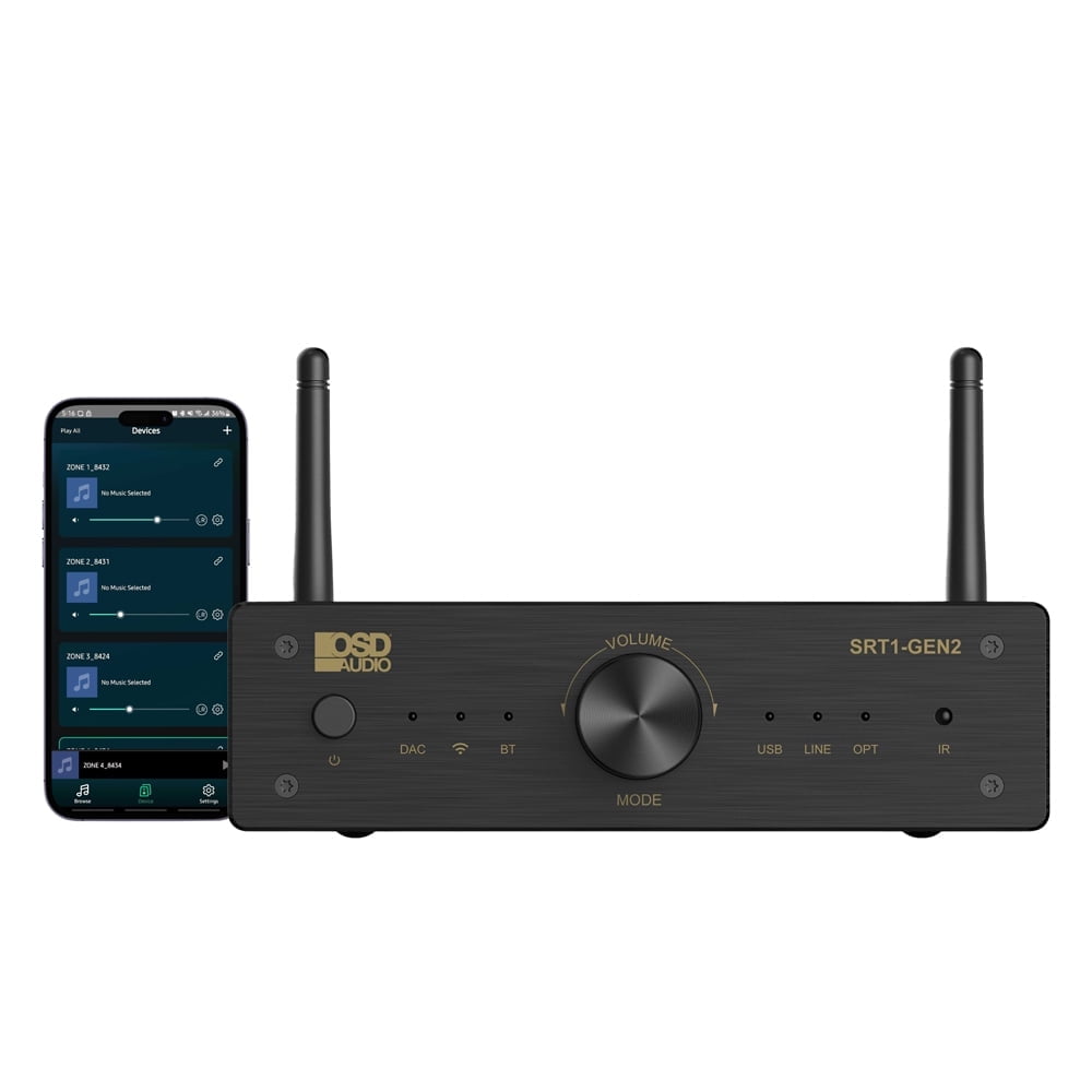 OSD SRT1 GEN2 App Control Media Streamer, iOS or Android App, Bluetooth ...