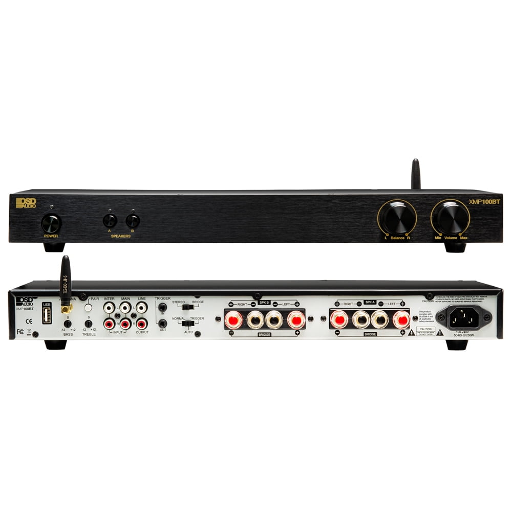 OSD XMP100 GEN2 2x 100W Class D High Power Stereo Amplifier, Bass and ...