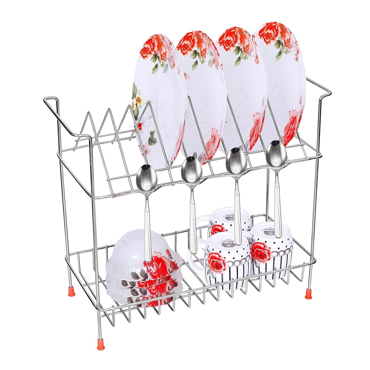 OSE Stainless Steel 2 Shelf Kitchen Dish Rack Plate Cutlery Stand ...