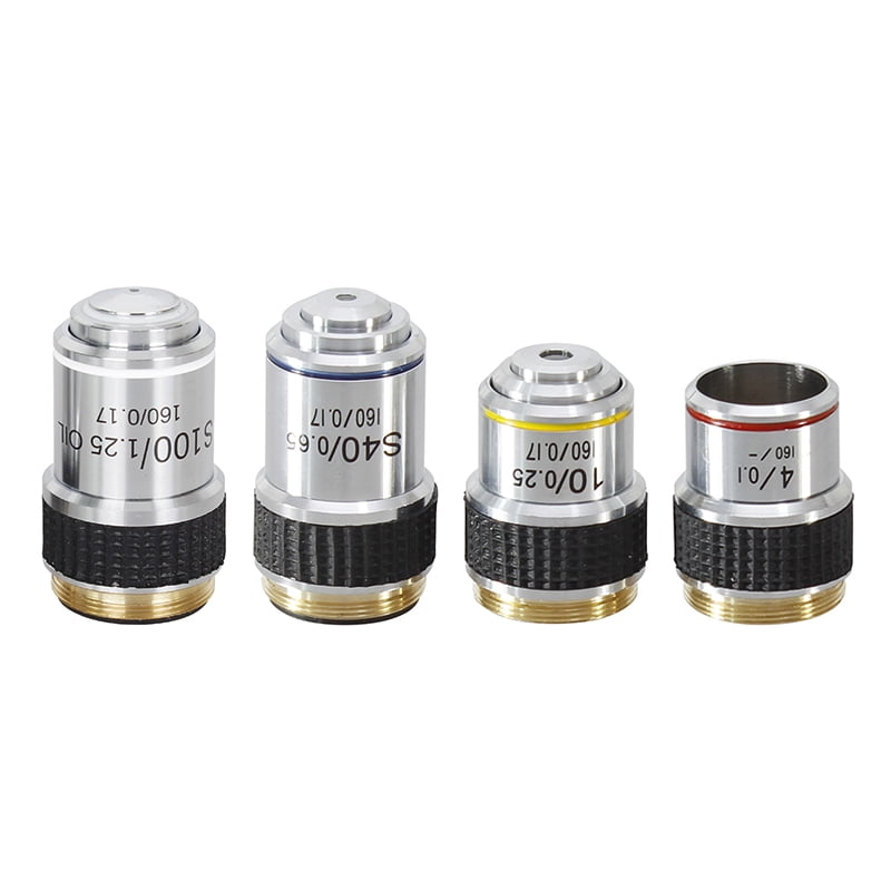 OSEELANG Microscope Objective Lens 4X 10X 20X 40X 100X 185 Achromatic ...