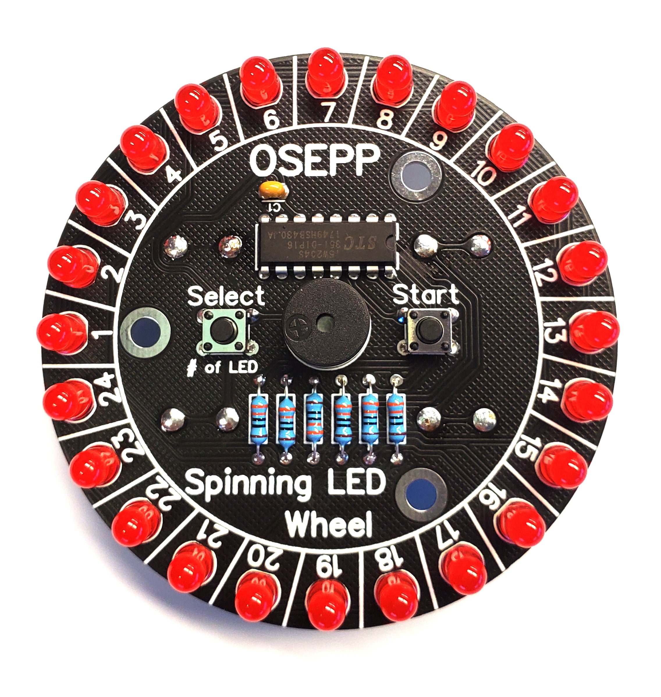 OSEPP LED Spinning Wheel DIY Soldering Practice Kit - Walmart.com