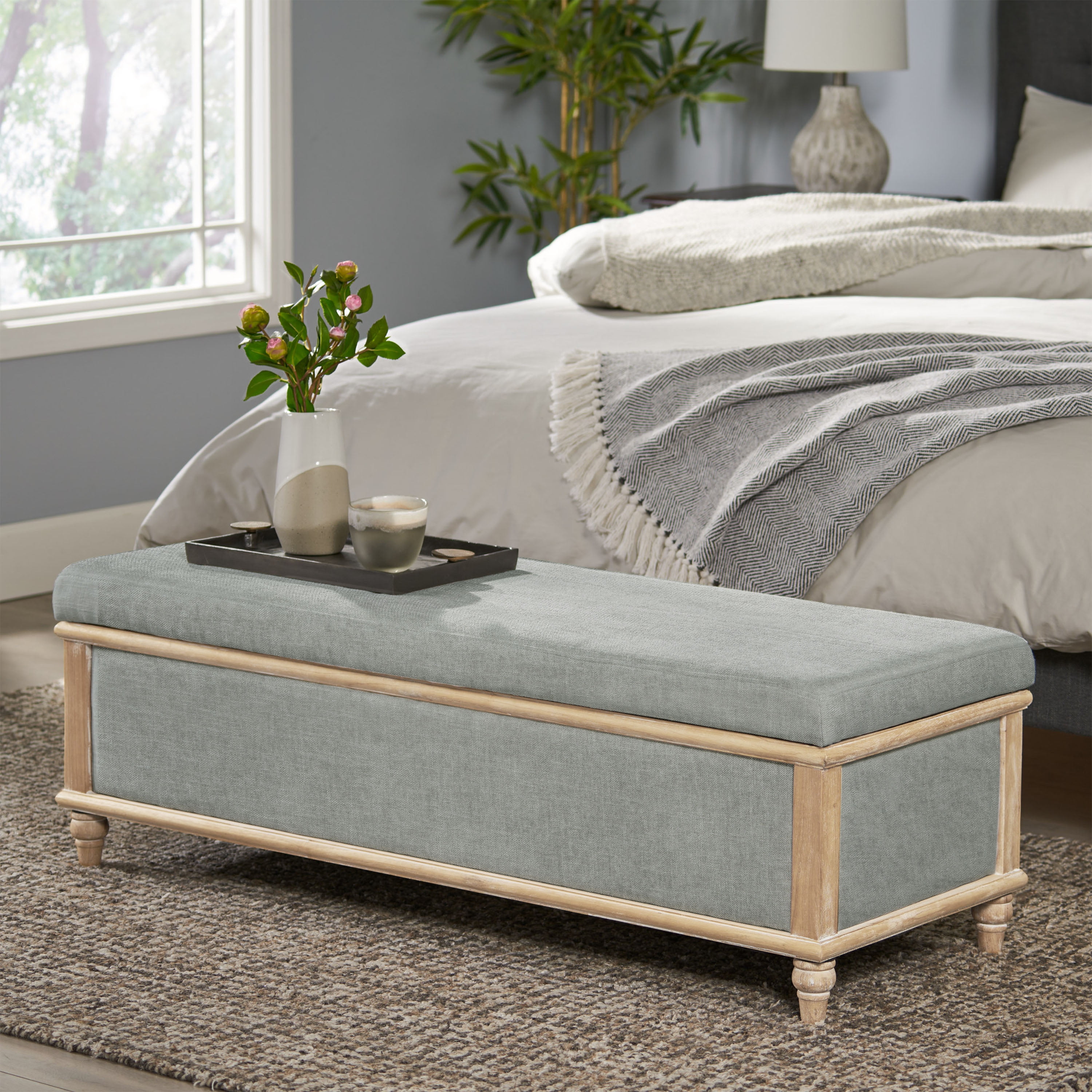 OSGOOD GRAY STORAGE OTTOMAN - Walmart.com