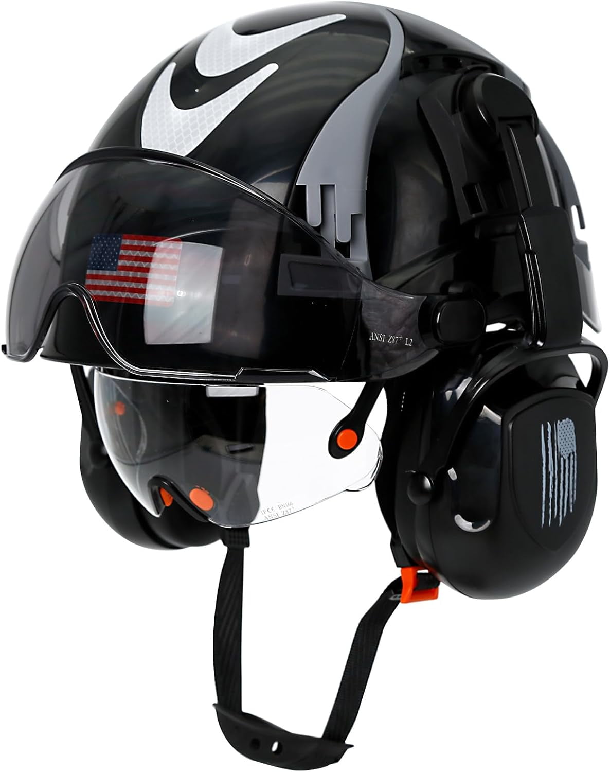 OSHA Approved Construction Hard Hats with Visor Sunglasses Earmuffs for ...