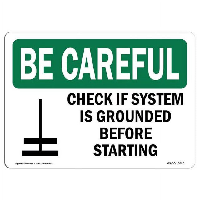 OSHA Be Careful Sign - Check If System is with Symbol - Walmart.com
