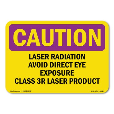 SignMission OS-CR-RD-1014-L-10143 OSHA Caution Radiation Sign - Laser ...