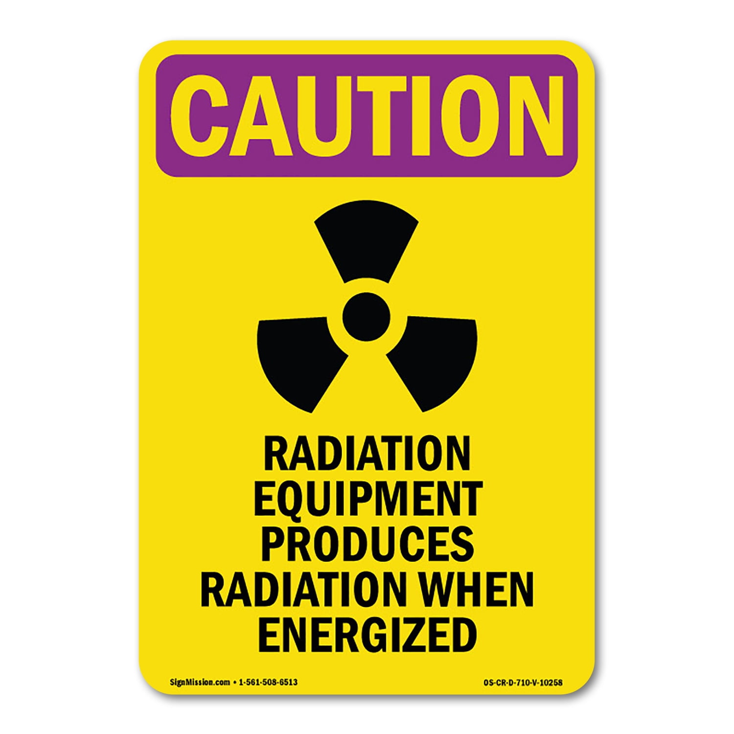 OSHA CAUTION RADIATION Sign - Radiation Equipment With Symbol | Decal ...
