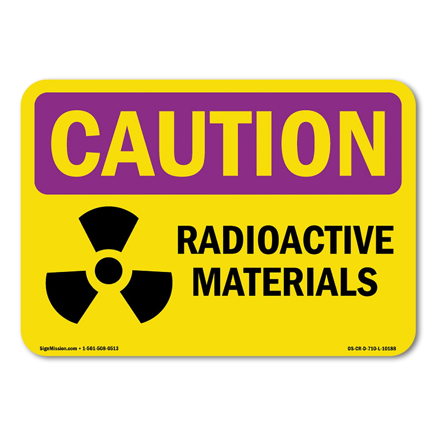 OSHA CAUTION RADIATION Sign - Radioactive Materials | Plastic Sign ...