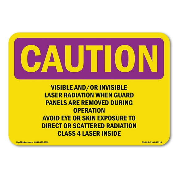 SignMission OS-CR-RD-1014-L-10143 OSHA Caution Radiation Sign - Laser ...