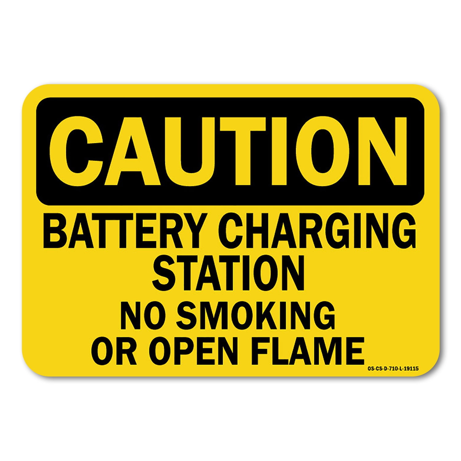 OSHA Caution Sign - Battery Charging Station No Smoking Or Open Flames ...