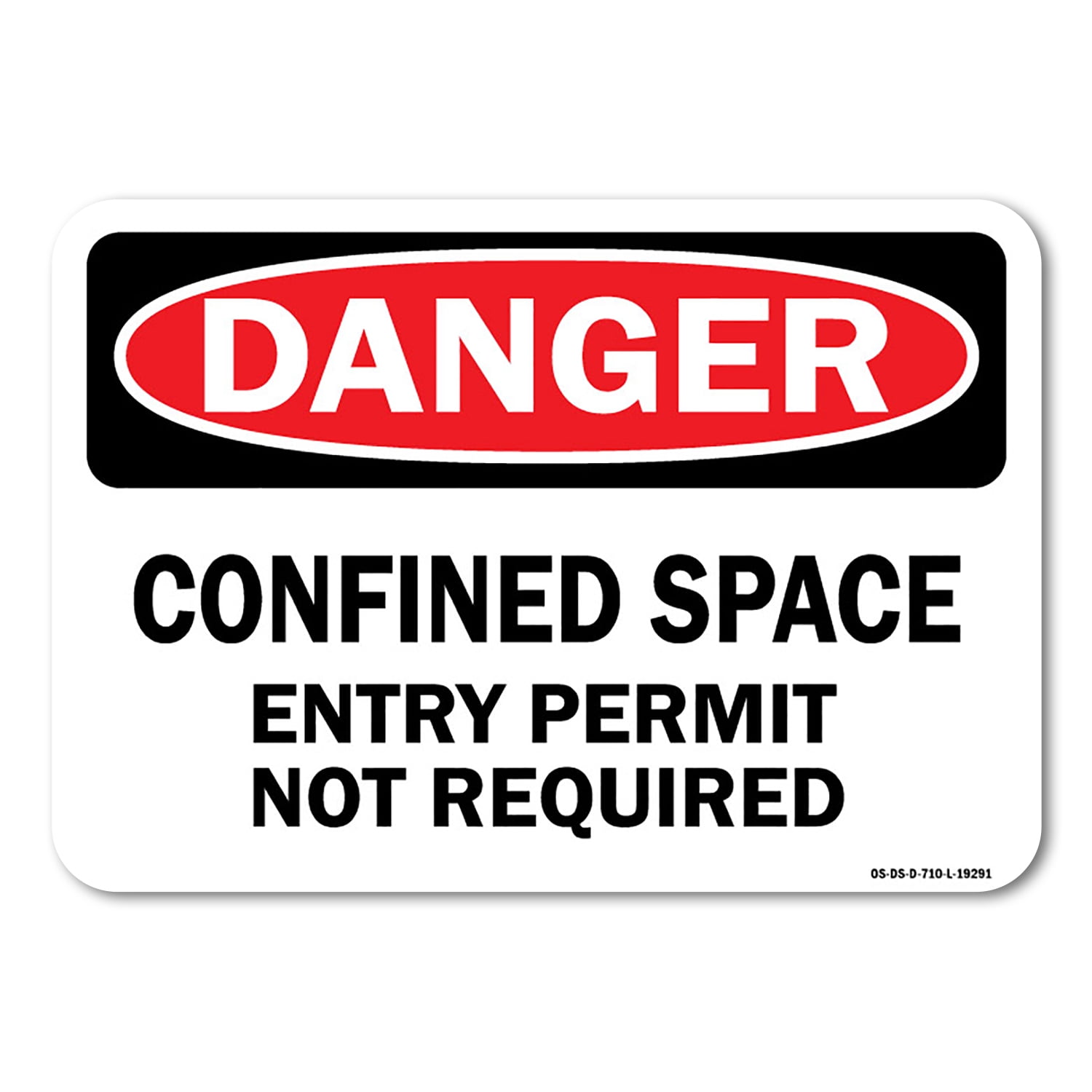 OSHA Danger Aluminum Sign - Confined Space Entry Permit Not Required ...
