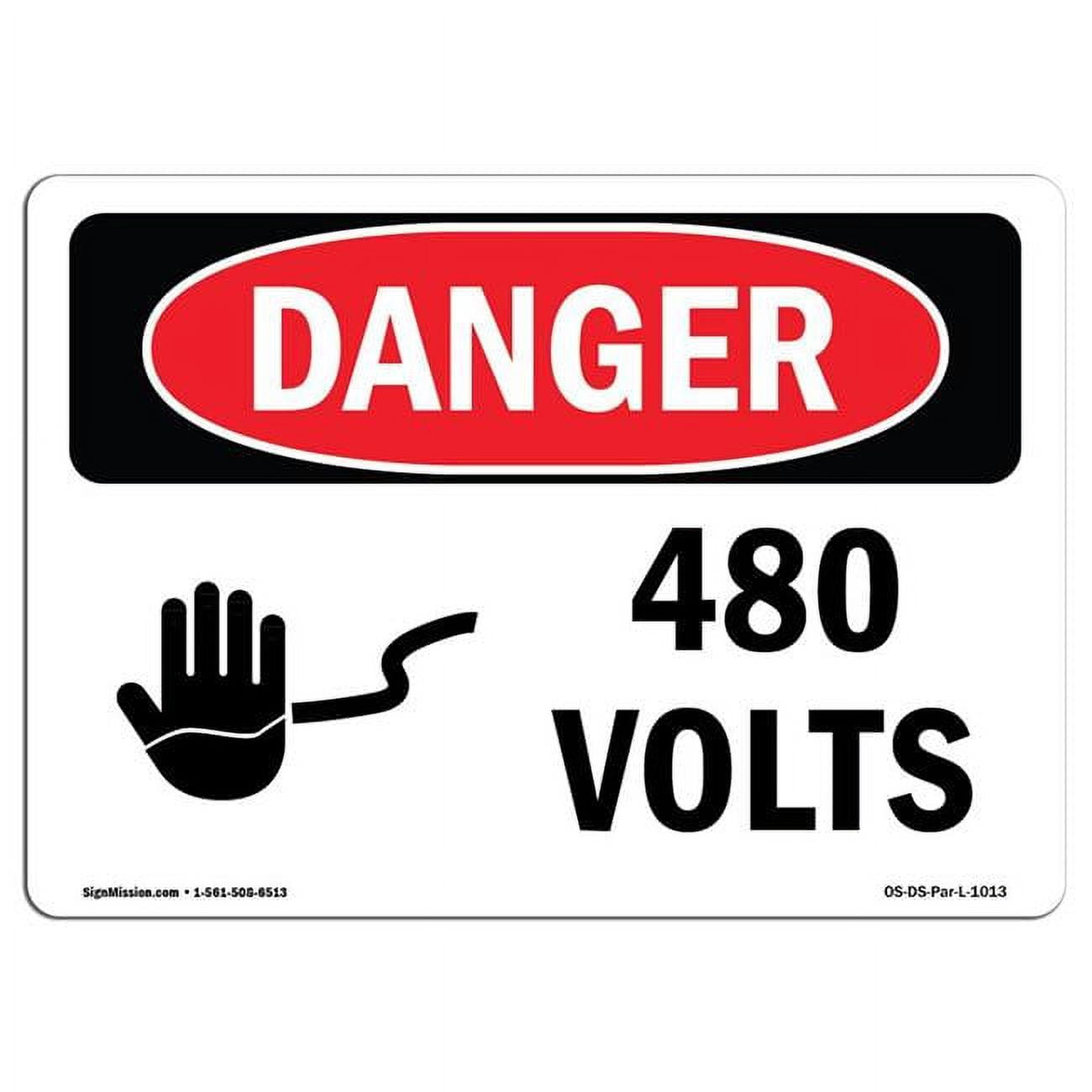 OSHA Danger Sign - 480 Volts - Walmart.com