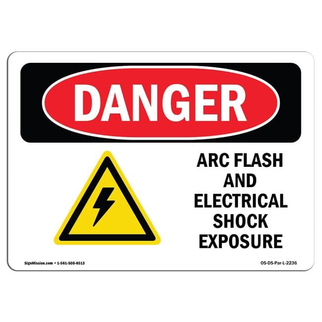 OSHA Danger Sign - ARC Flash & Electrical Shock - Walmart.com