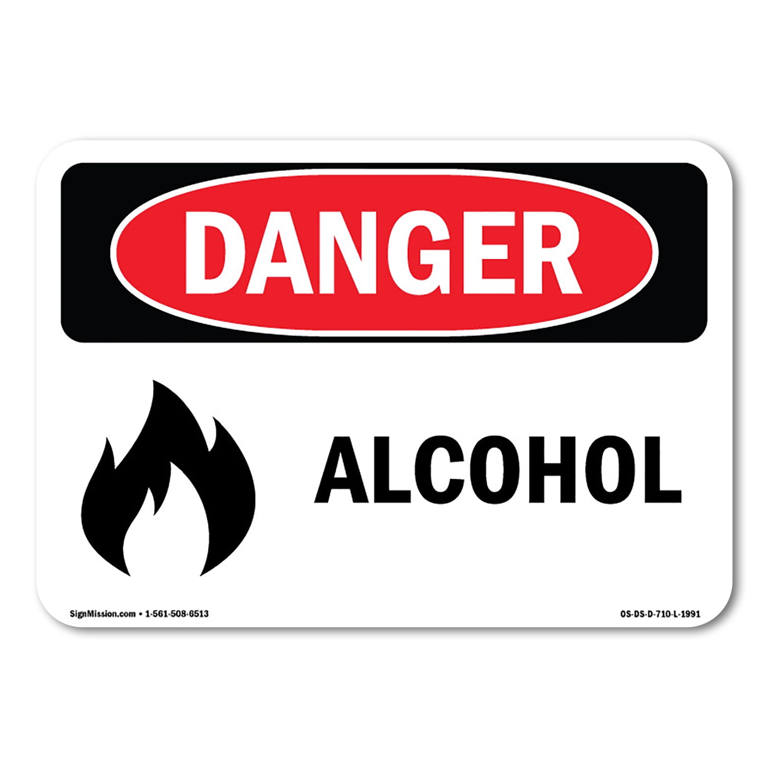 OSHA Danger Sign - Alcohol | Decal | Protect Your Business ...