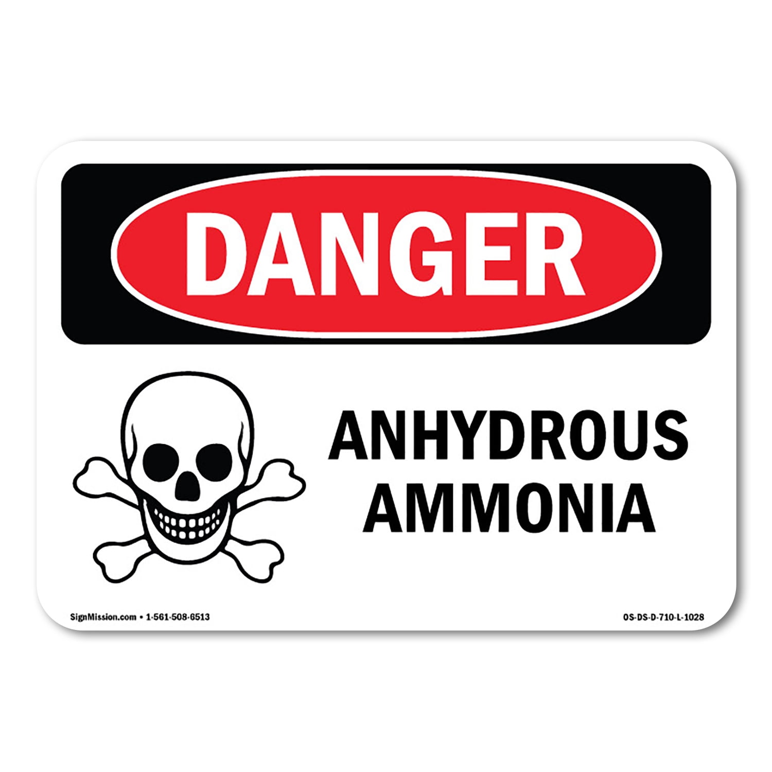 OSHA Danger Sign - Anhydrous Ammonia | Decal | Protect Your Business ...