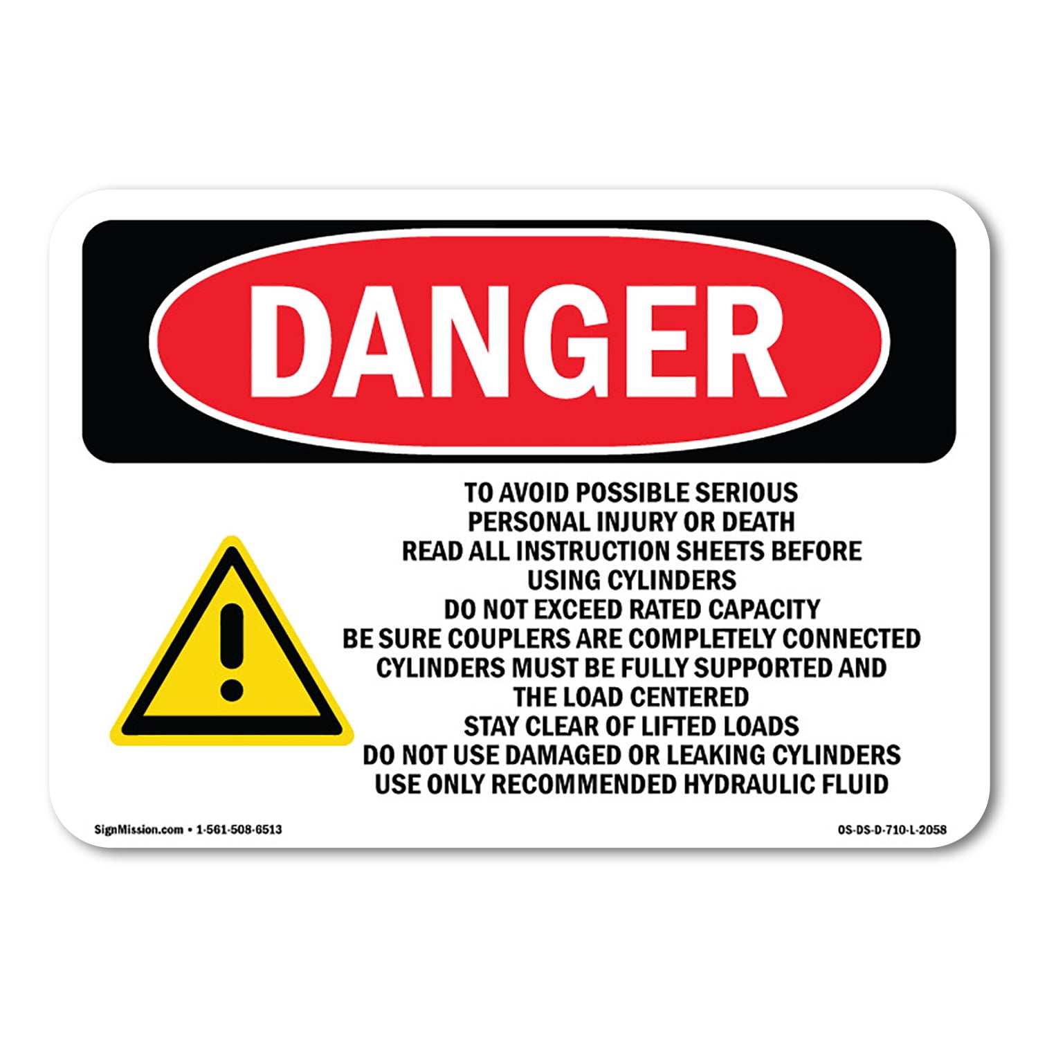 OSHA Danger Sign - To Avoid Possible Serious Personal | Plastic Sign ...