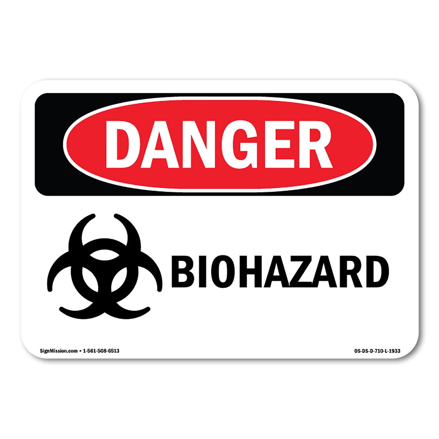 OSHA Danger Sign - Biohazard | Plastic Sign | Protect Your Business ...