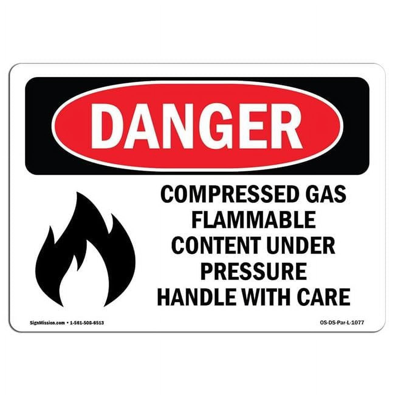 OSHA Danger Sign - Compressed Gas Flammable Content - Walmart.com