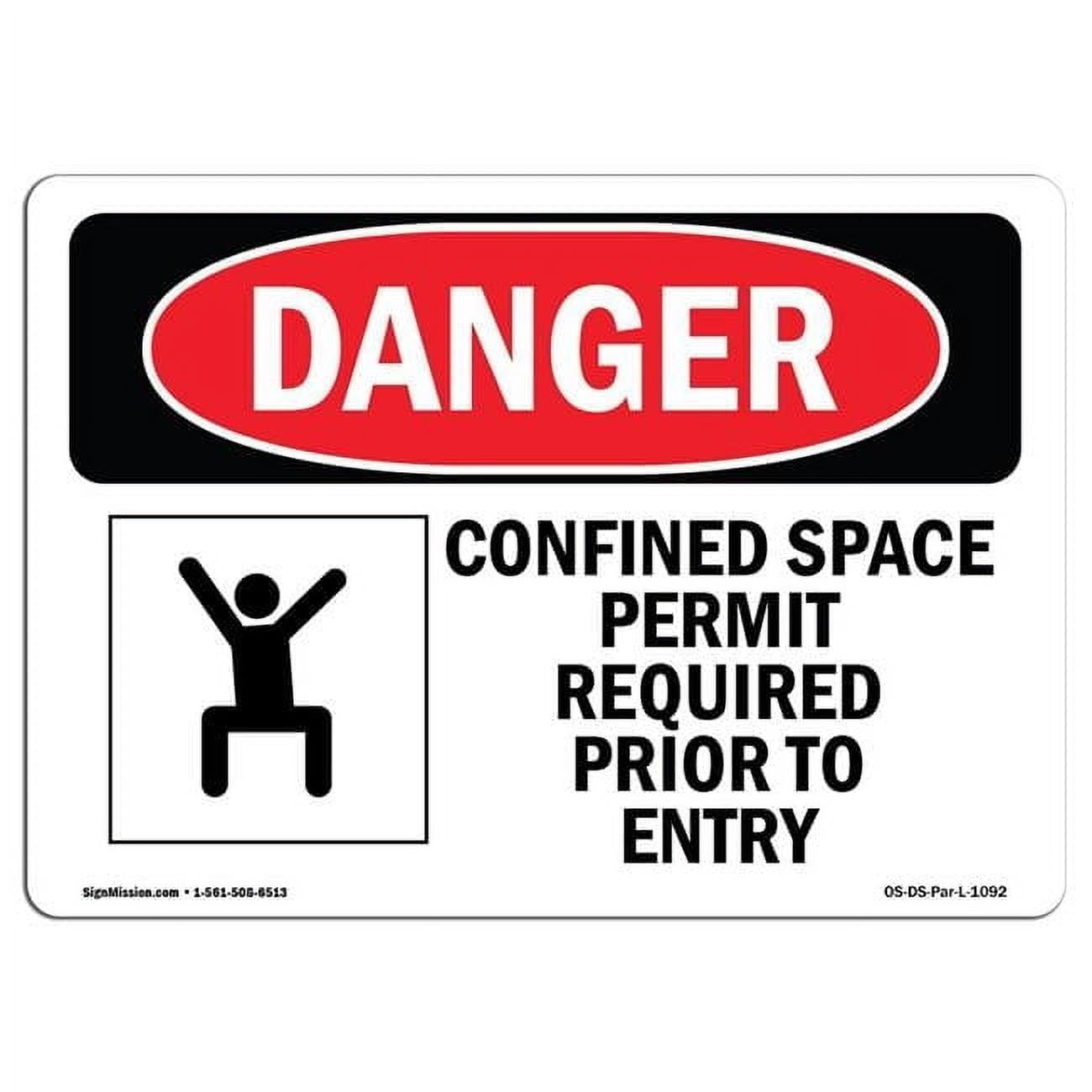 OSHA Danger Sign - Confined Space Permit Required - Walmart.com