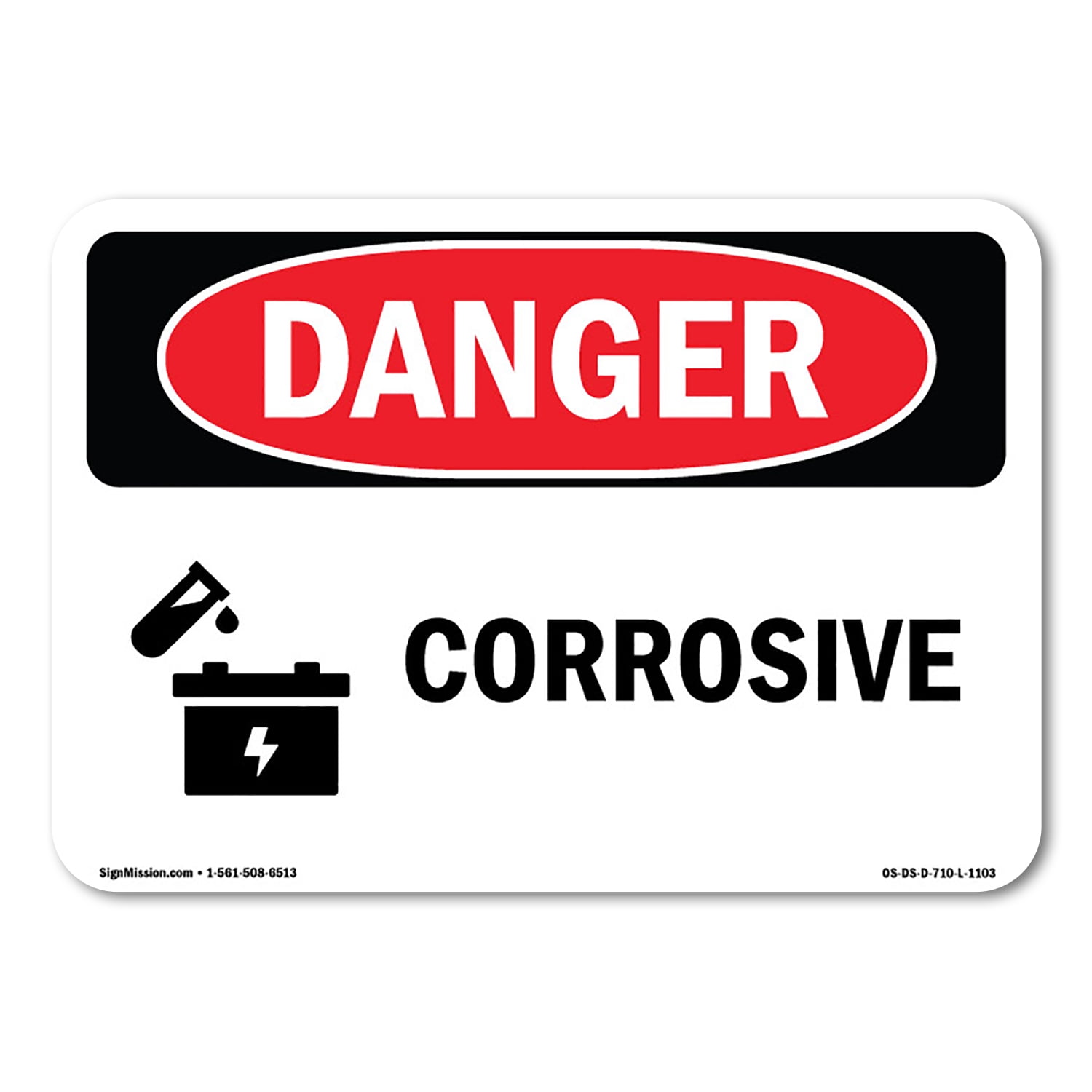 OSHA Danger Sign - Corrosive | Plastic Sign | Protect Your Business ...