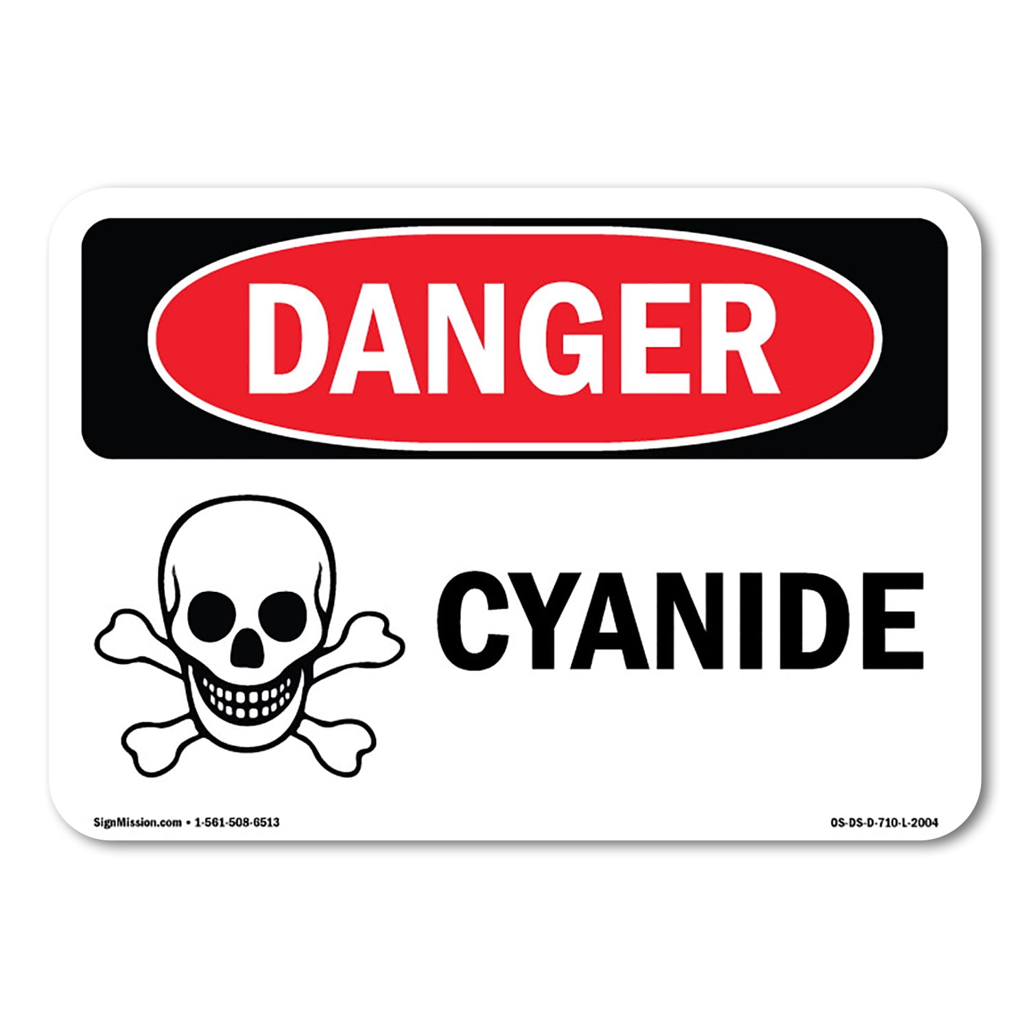 OSHA Danger Sign - Cyanide | Decal | Protect Your Business ...