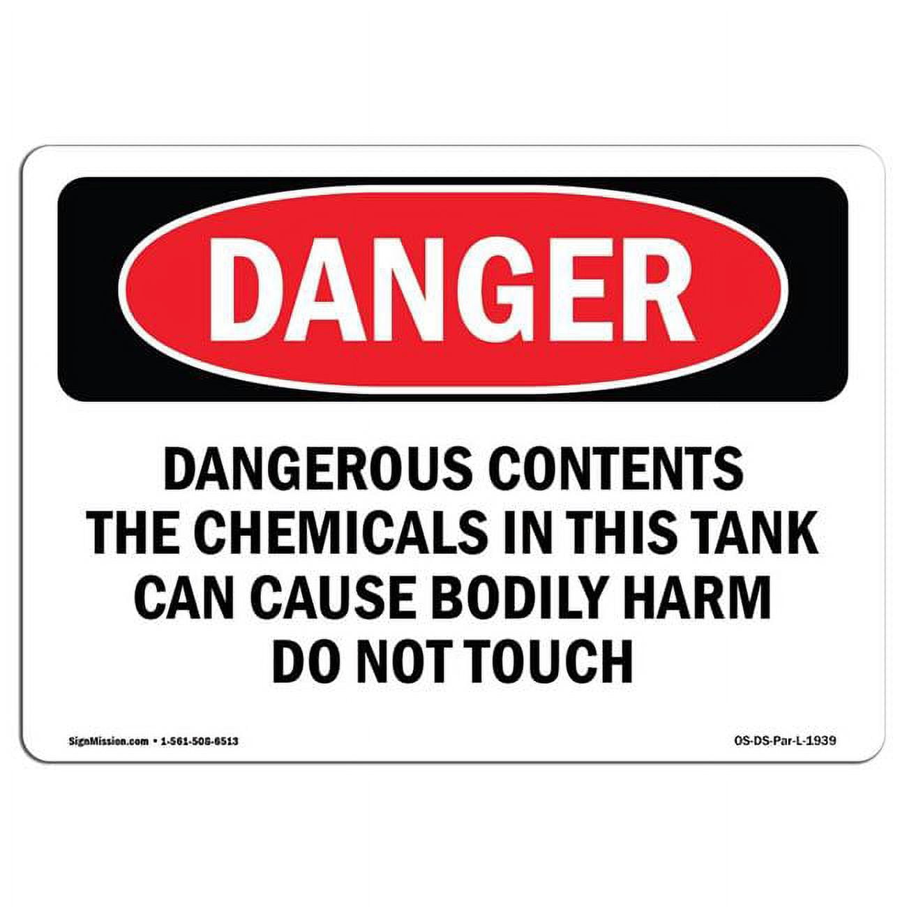 OSHA Danger Sign - Dangerous Contents the Chemicals - Walmart.com