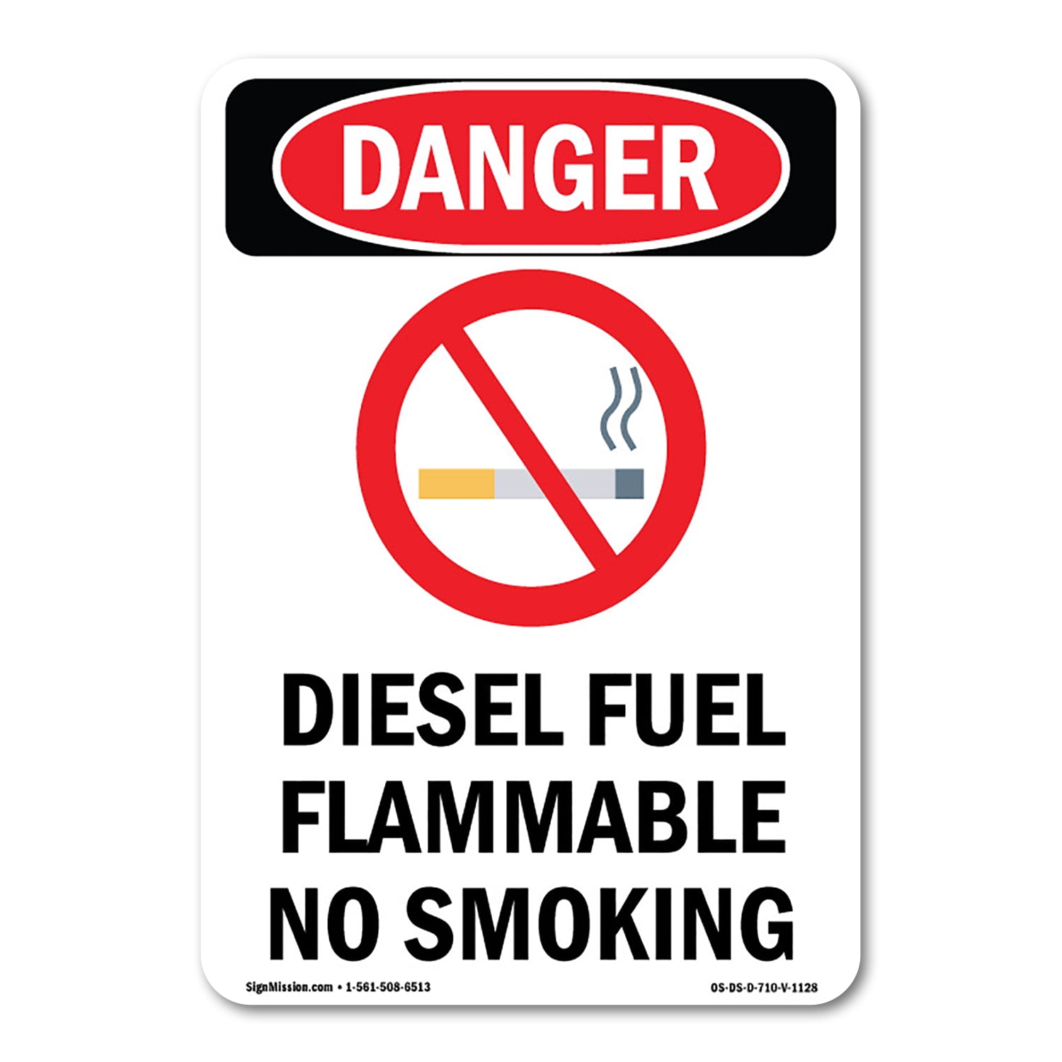 OSHA Danger Sign - Diesel Fuel Flammable | Plastic Sign | Protect Your ...