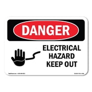 SignMission 12 x 18 in. OSHA Danger Sign - Keep Back Deep Excavation ...