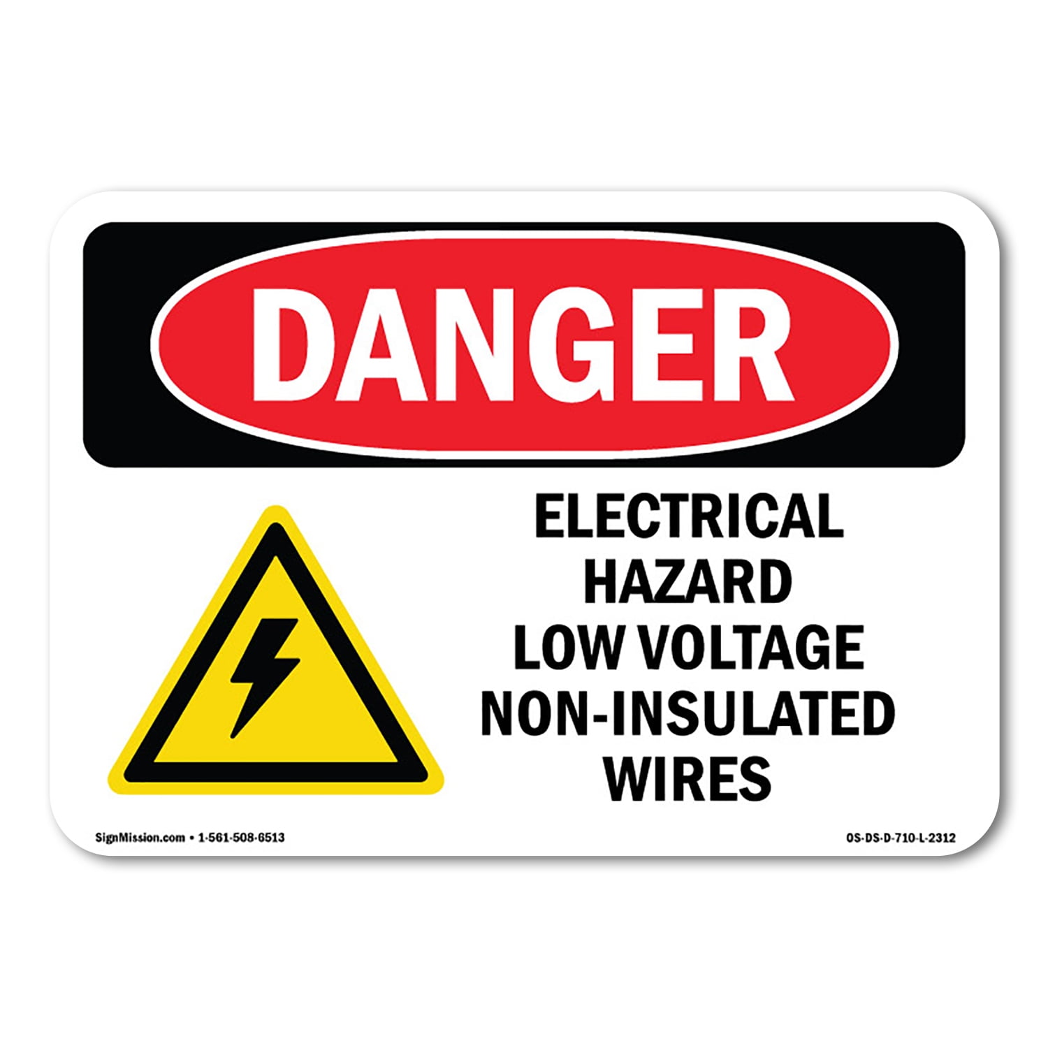 OSHA Danger Sign - Electrical Hazard Low Voltage | Decal | Protect Your ... OSHA Danger Sign - Electrical Hazard Low Voltage | Decal | Protect Your ...