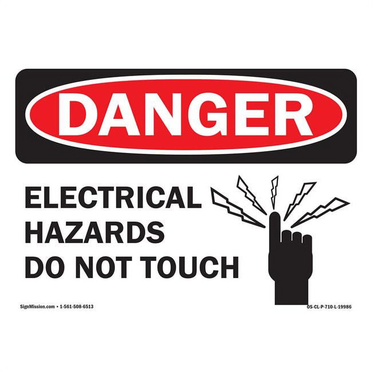 OSHA Danger Sign - Electrical Hazards Do Not Touch - Walmart.com