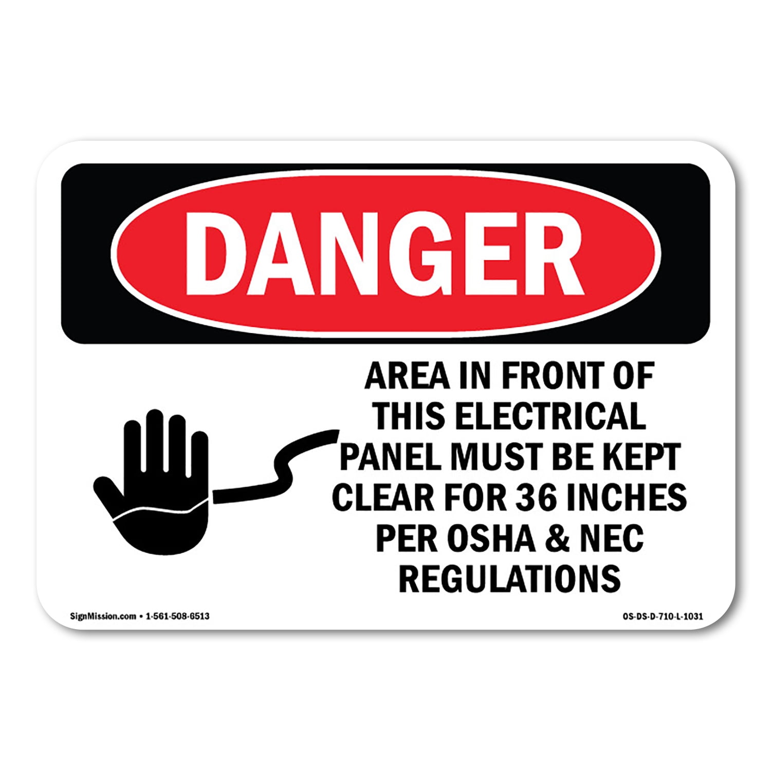 OSHA Danger Sign - Electrical Panel Keep Clear | Plastic Sign | Protect ...