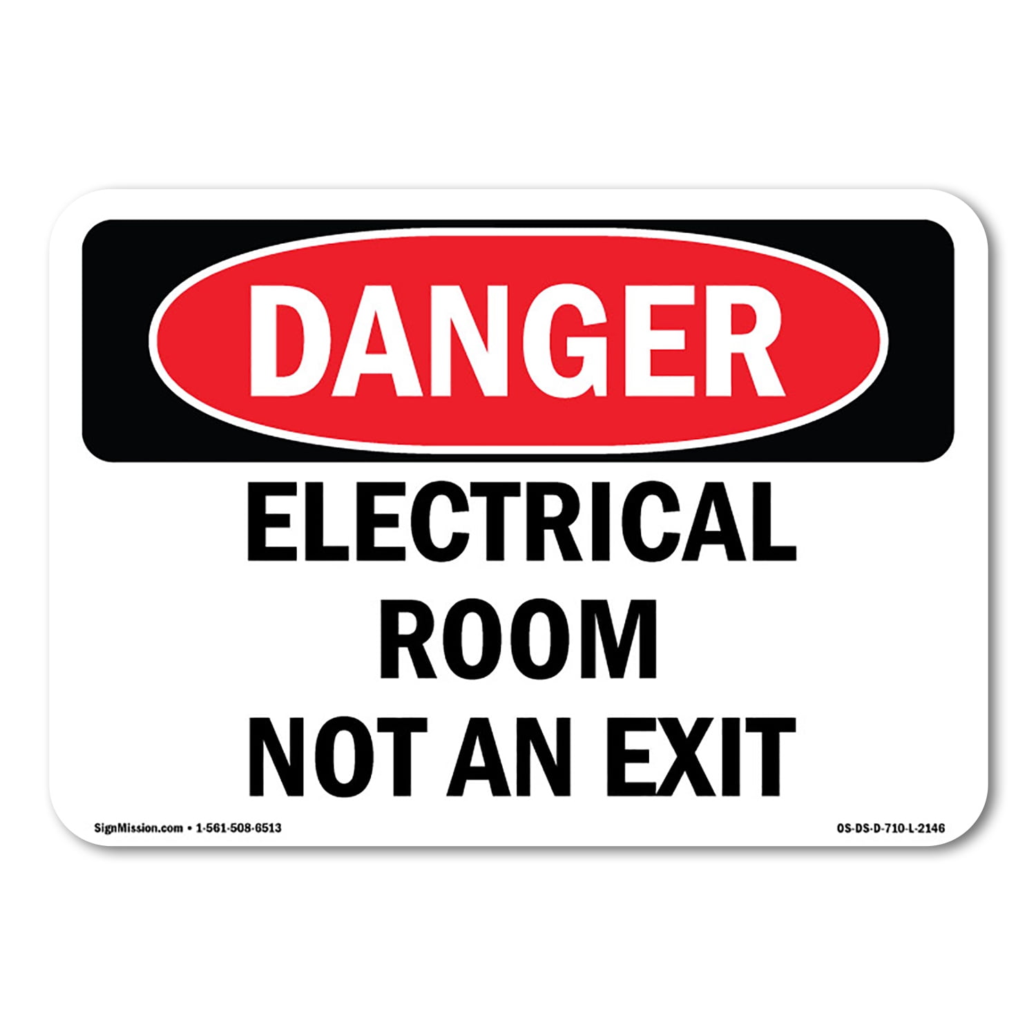 OSHA Danger Sign - Electrical Room Not An Exit | Plastic Sign | Protect ...