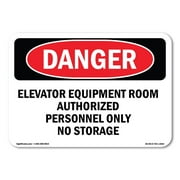 Elevator Equipment Room Sign