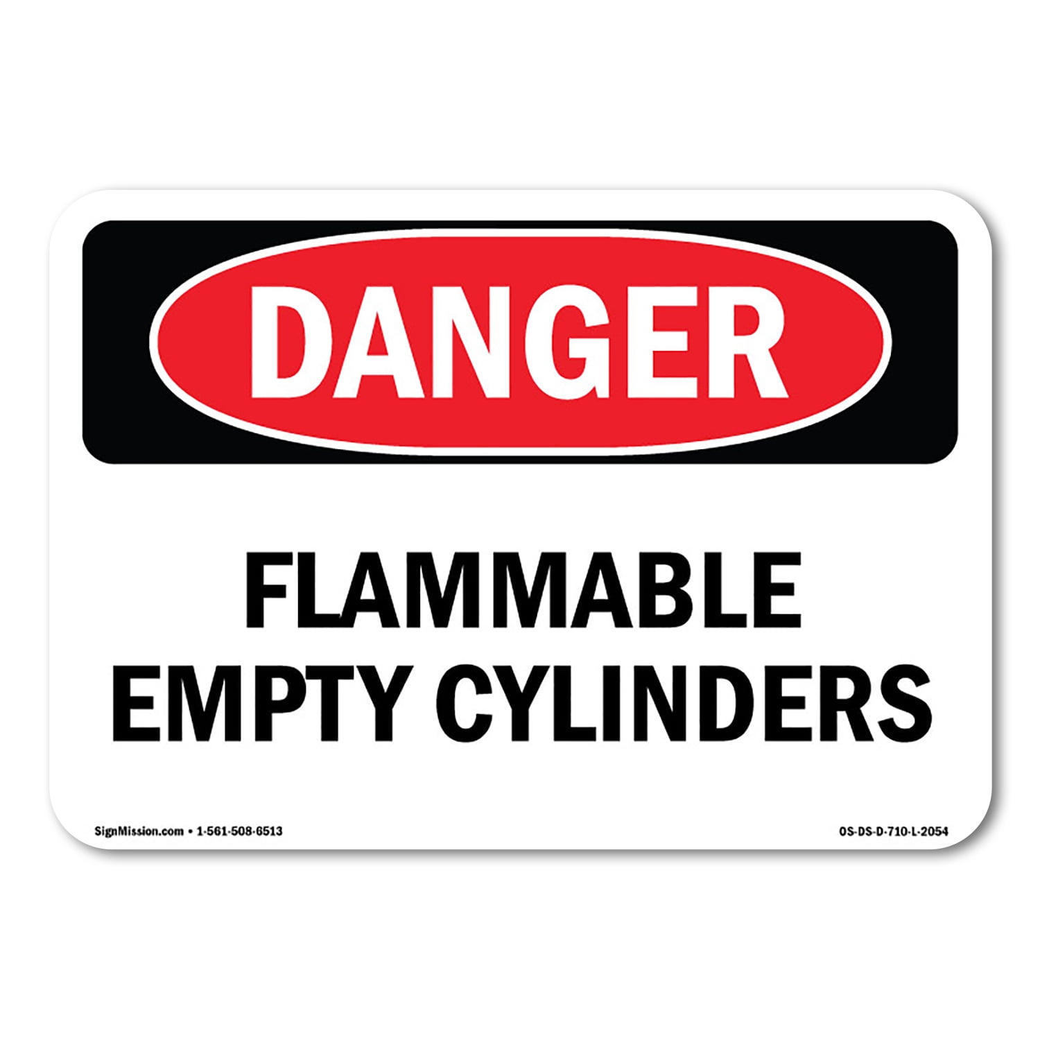 OSHA Danger Sign - Flammable Empty Cylinders | Plastic Sign | Protect ...