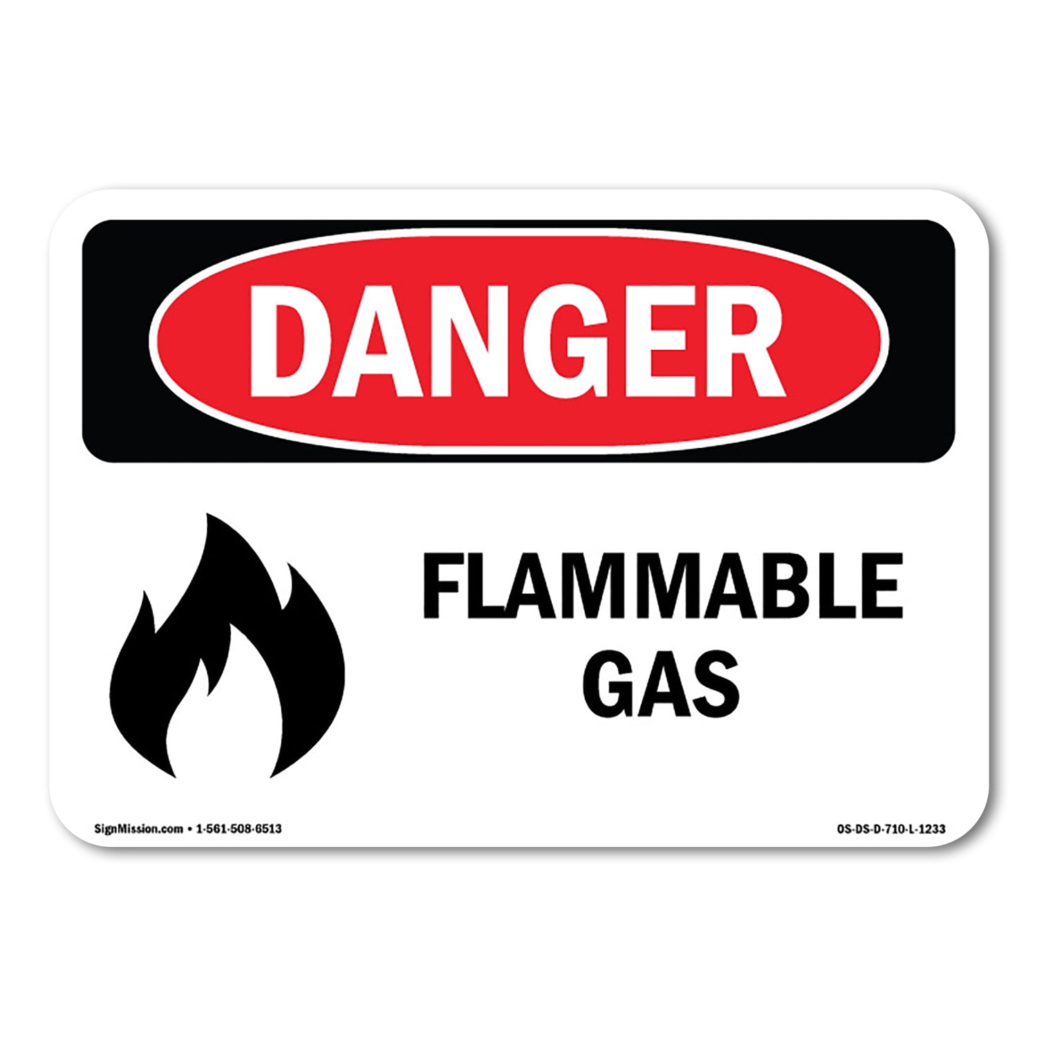 OSHA Danger Sign - Flammable Gas | Plastic Sign | Protect Your Business ...