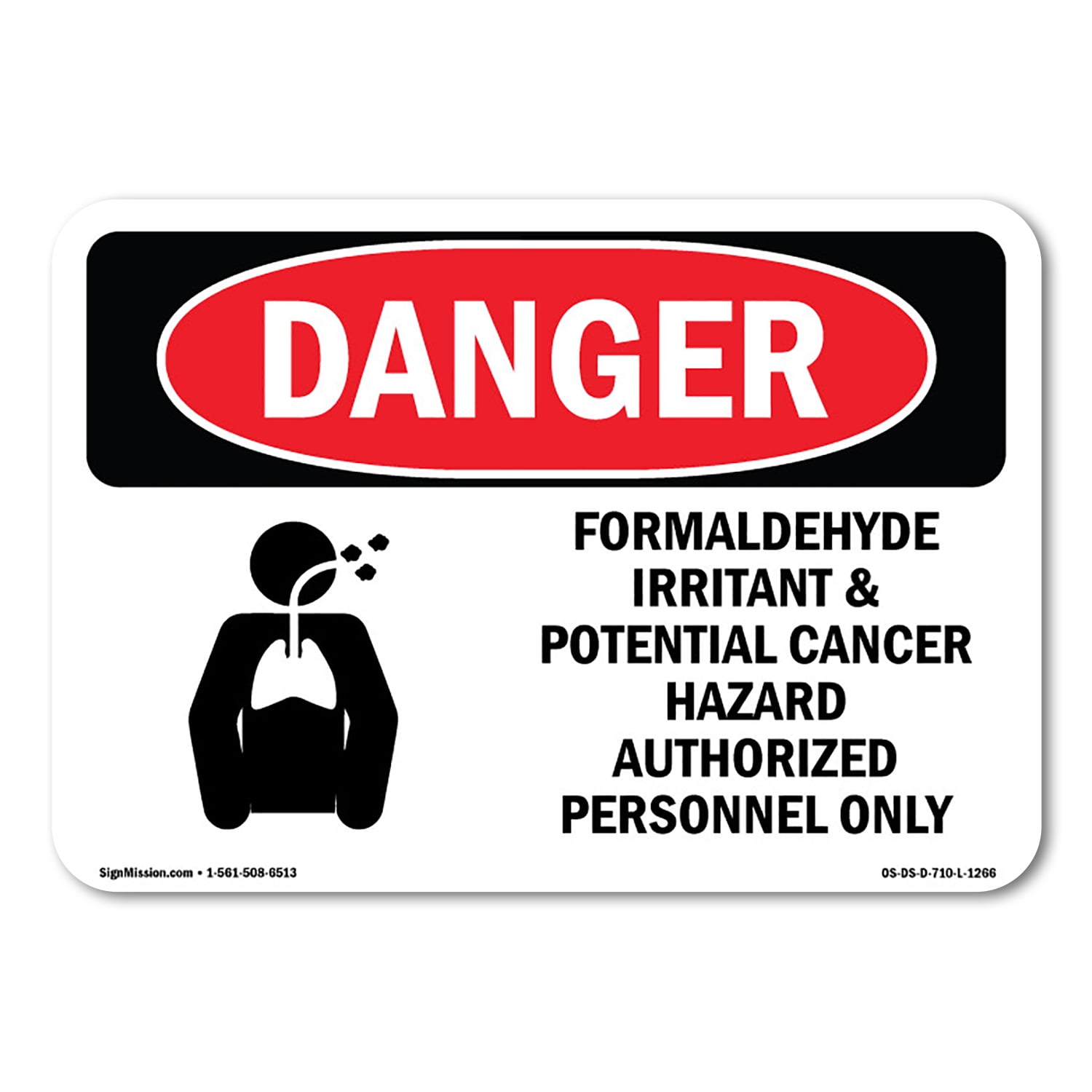 OSHA Danger Sign - Formaldehyde Irritant Hazard | Decal | Protect Your ...
