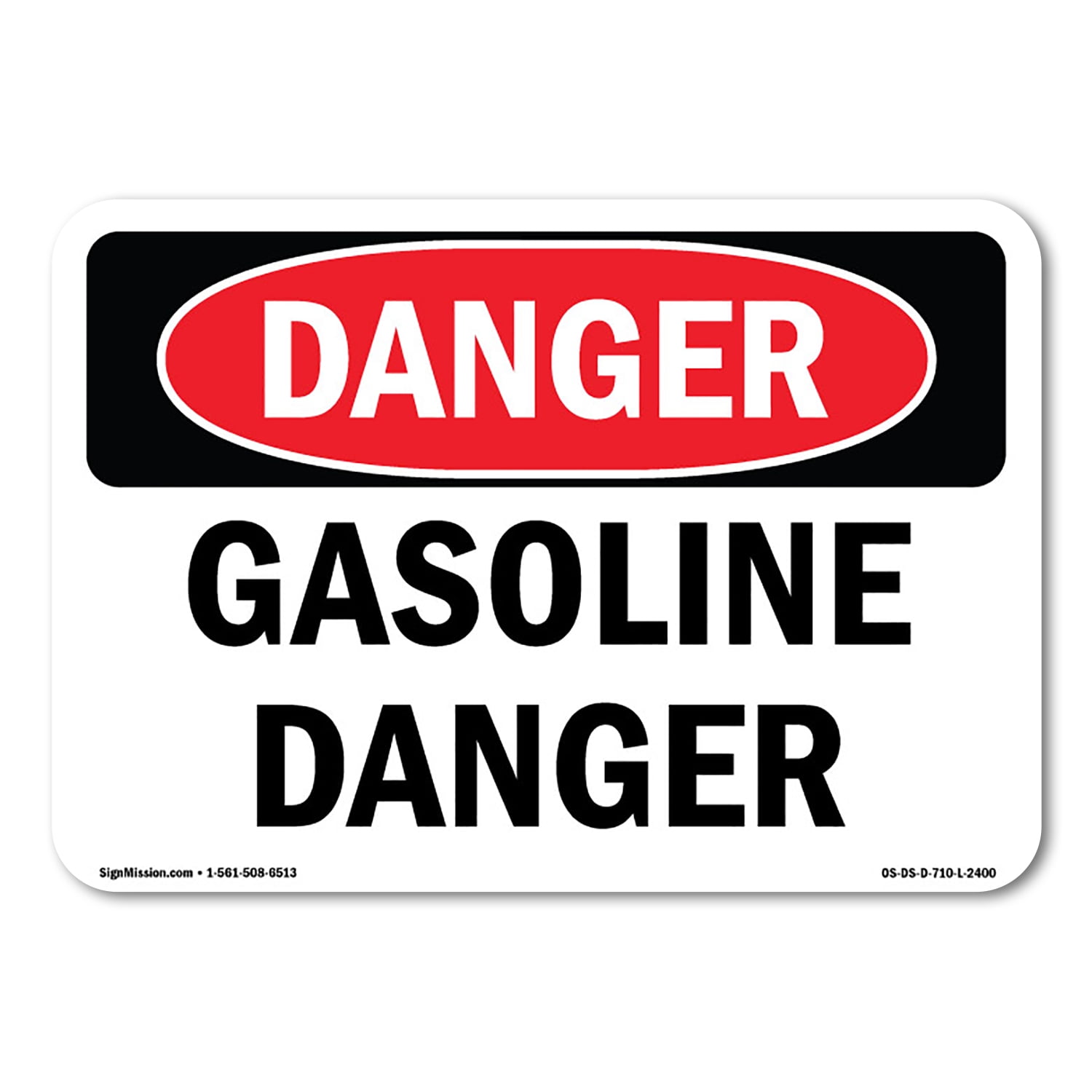 OSHA Danger Sign - Gasoline Danger | Decal | Protect Your Business ...