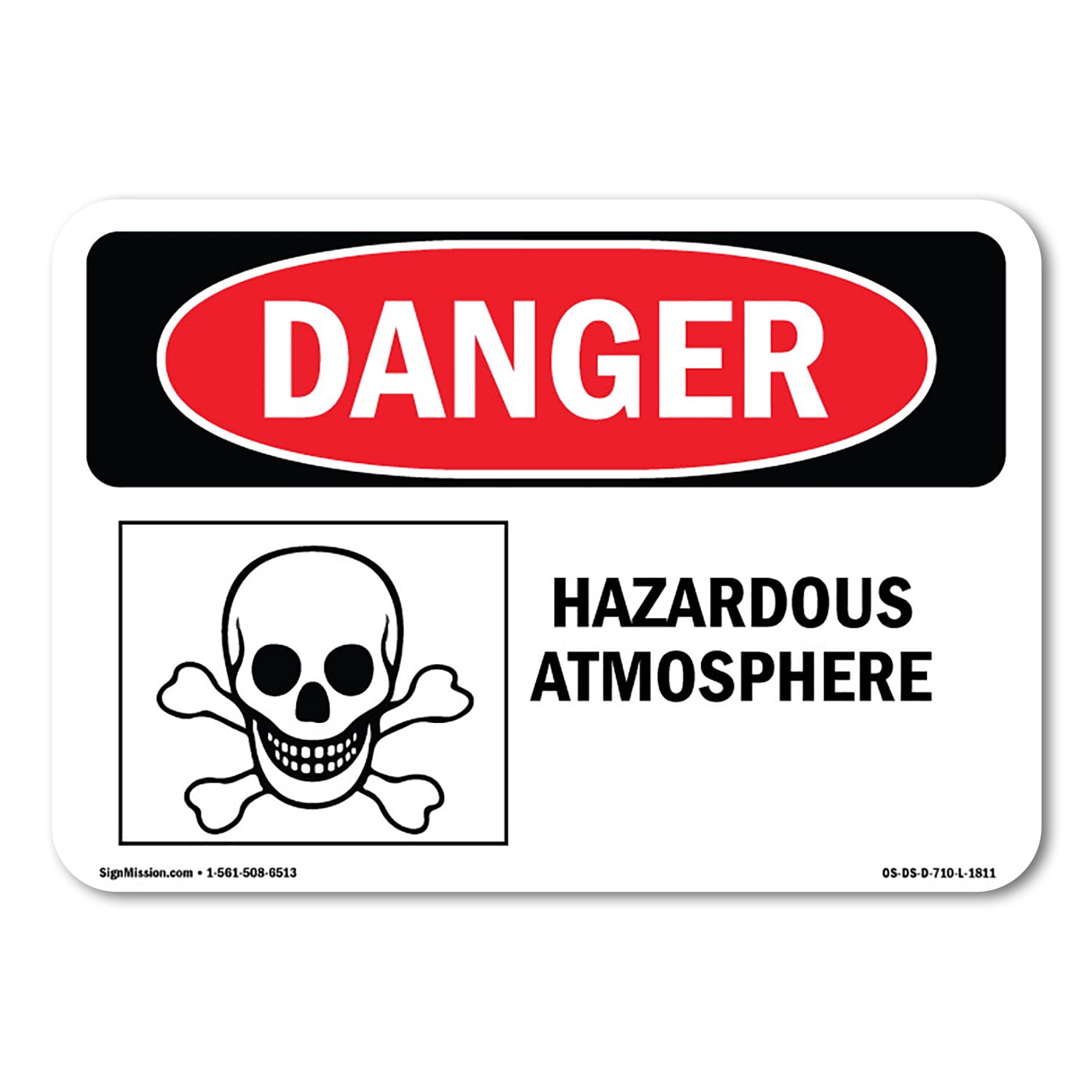 OSHA Danger Sign - Hazardous ATMosphere | Decal | Protect Your Business ...