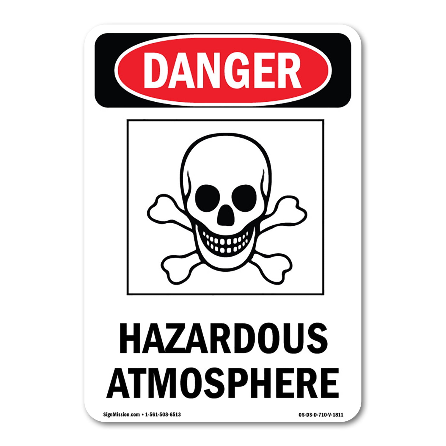 OSHA Danger Sign - Hazardous Atmosphere | Plastic Sign | Protect Your ...