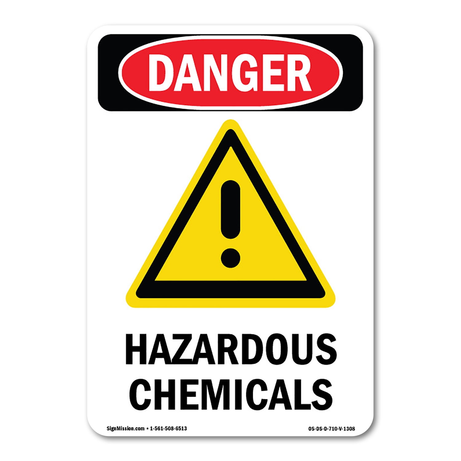 OSHA Danger Sign - Hazardous Chemicals | Decal | Protect Your Business ...
