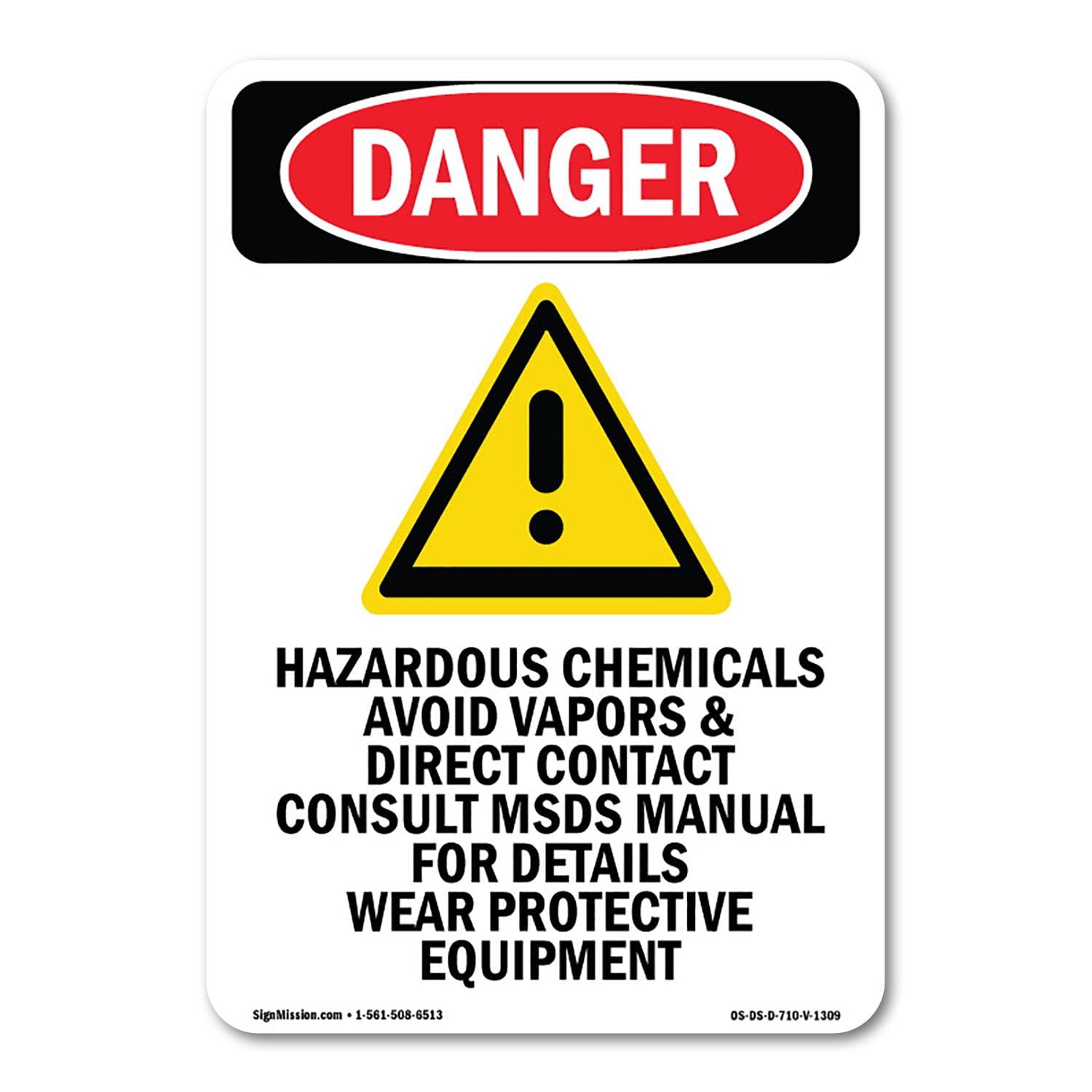 OSHA Danger Sign - Hazardous Chemicals | Decal | Protect Your Business ...
