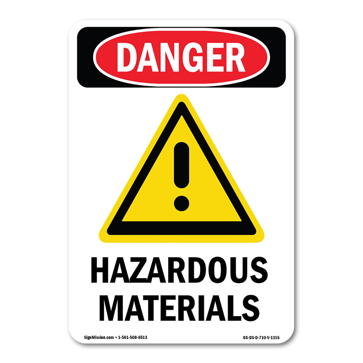 OSHA Danger Sign - Hazardous Materials | Decal | Protect Your Business ...
