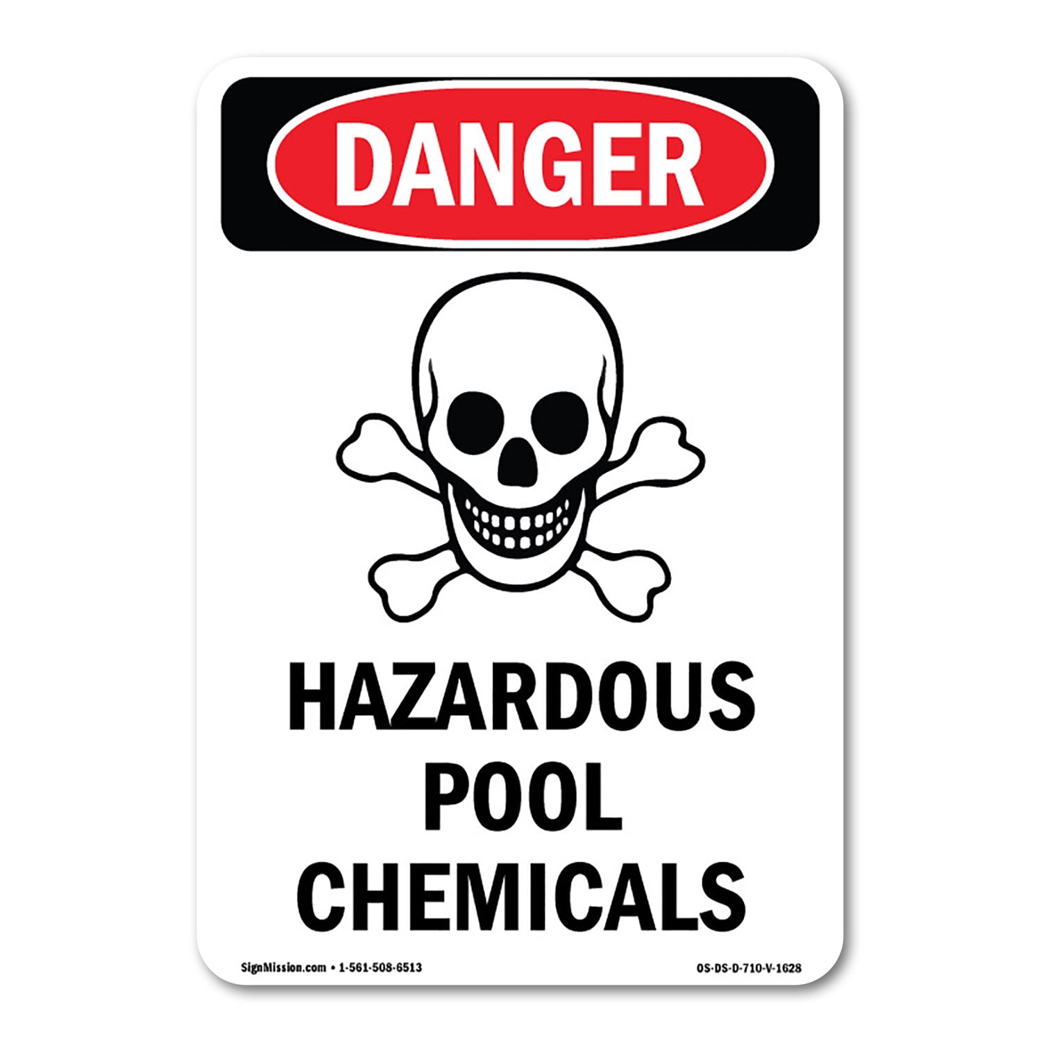 OSHA Danger Sign - Hazardous Pool Chemicals | Decal | Protect Your ...